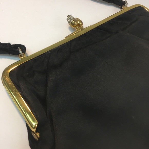 Vintage | Bags | Vintage Koret Black Satin Purse Handbag | Poshmark